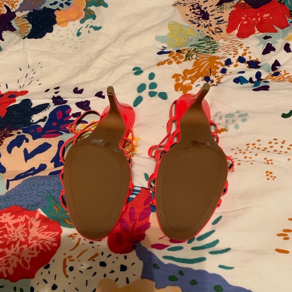 Jessica Simpson | Shoes | Jessica Simpson Neon Coral Caged Heel Sandal ...